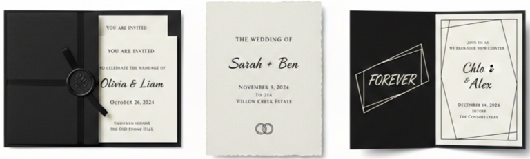 Affordable Black Classic Pocket Wedding Invites Iwps090 – Wedding ...