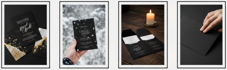 Affordable Black Classic Pocket Wedding Invites Iwps090 – Wedding ...